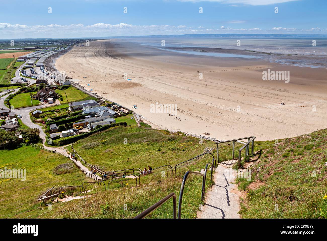 Overlooking the beach at Brean in the summer Stock Photo - Alamy