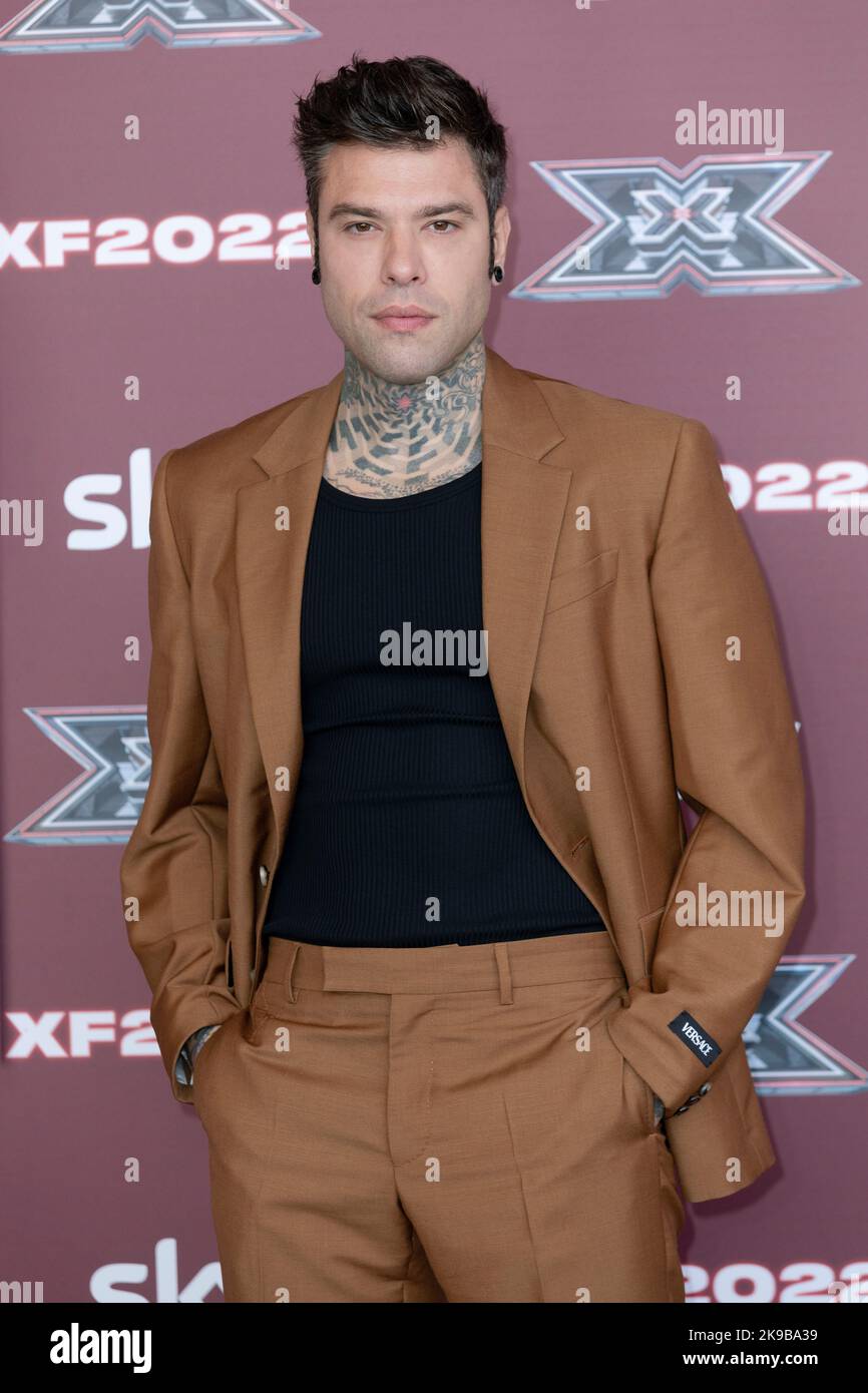 MILANO, ITALY - OCTOBER 25: Singer and judge Fedez attends the X Factor ...