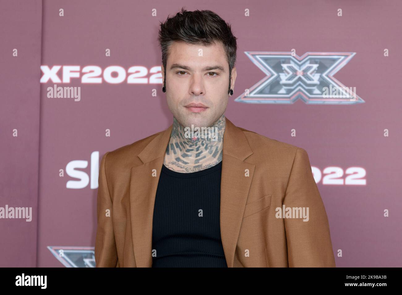 MILANO, ITALY - OCTOBER 25: Singer and judge Fedez attends the X Factor ...