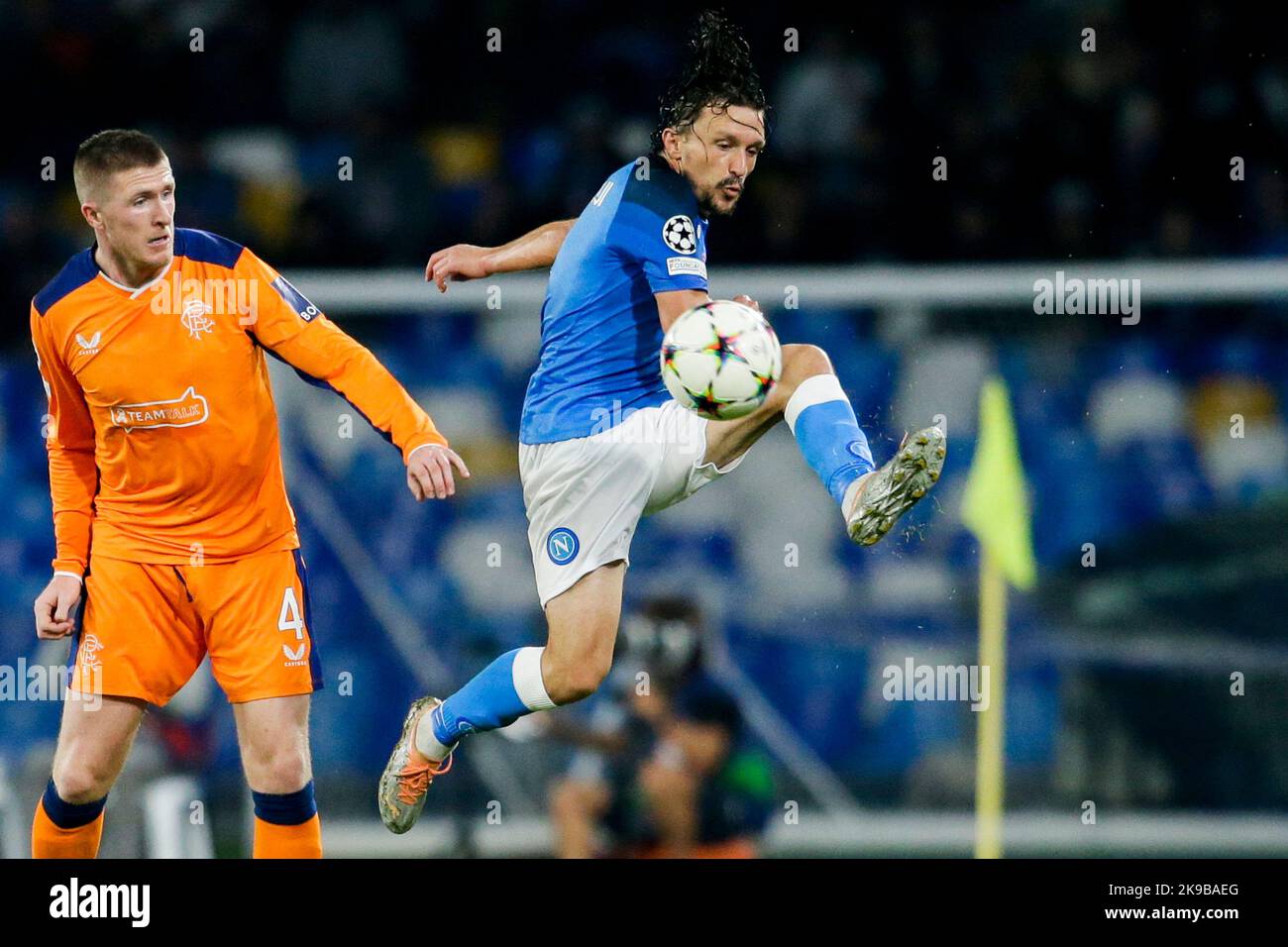 SSC Napoli's Portuguese defender Mario Rui controls the ball During the ...