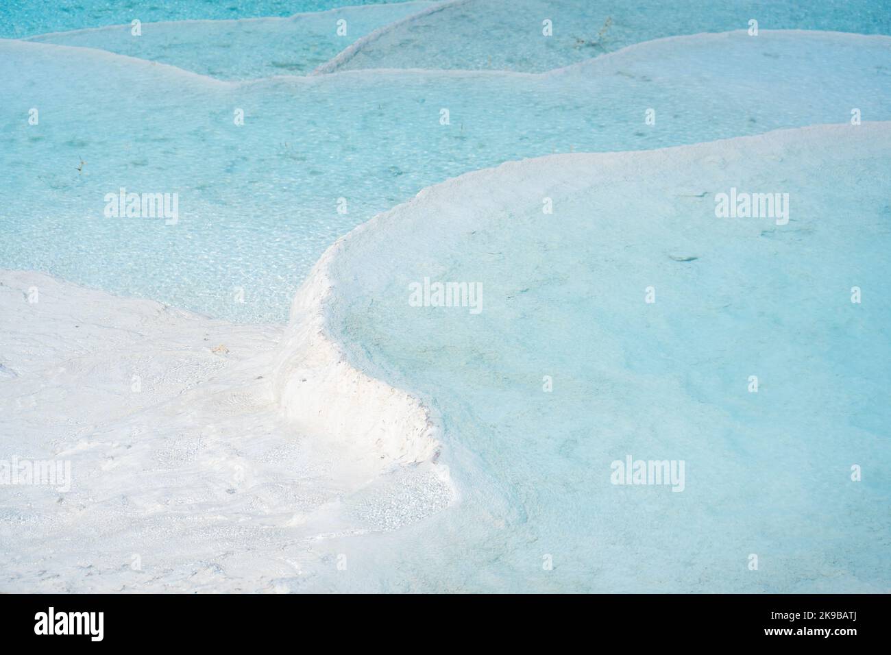 White travertines, calcite cliff of Pamukkale in Turkey Stock Photo - Alamy