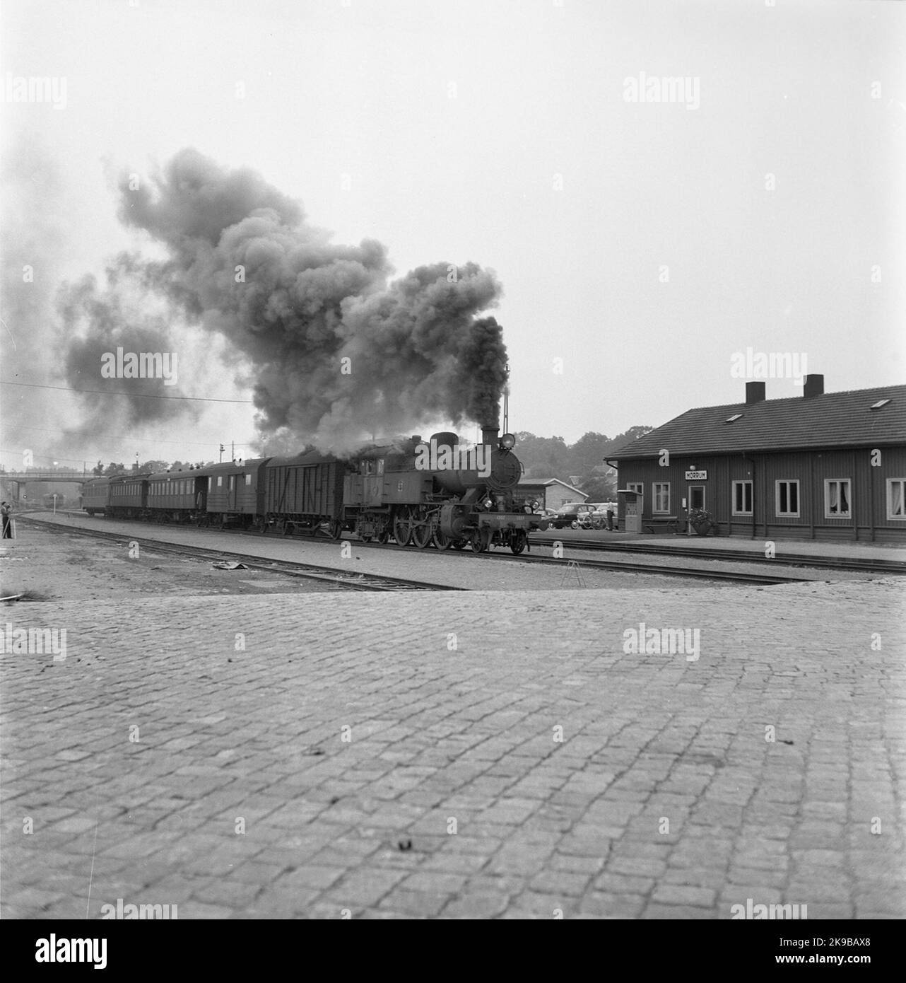 Mörrum Station built in 1886. One -story station house in wood ...