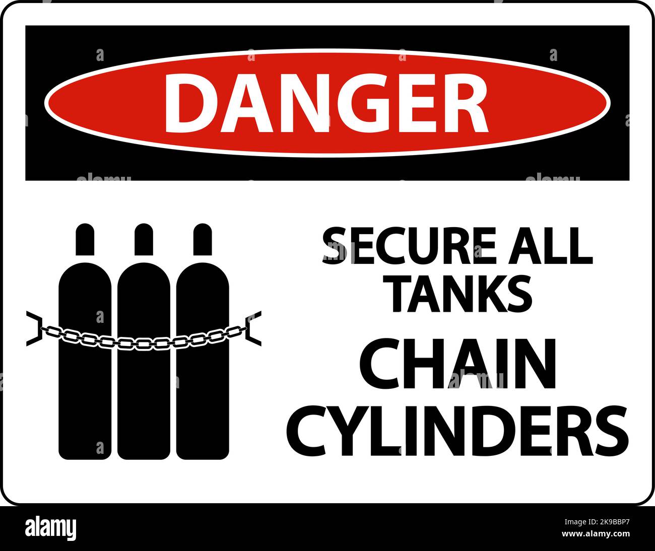 Danger Sign Secure All Tanks, Chain Cylinders Stock Vector Image & Art ...