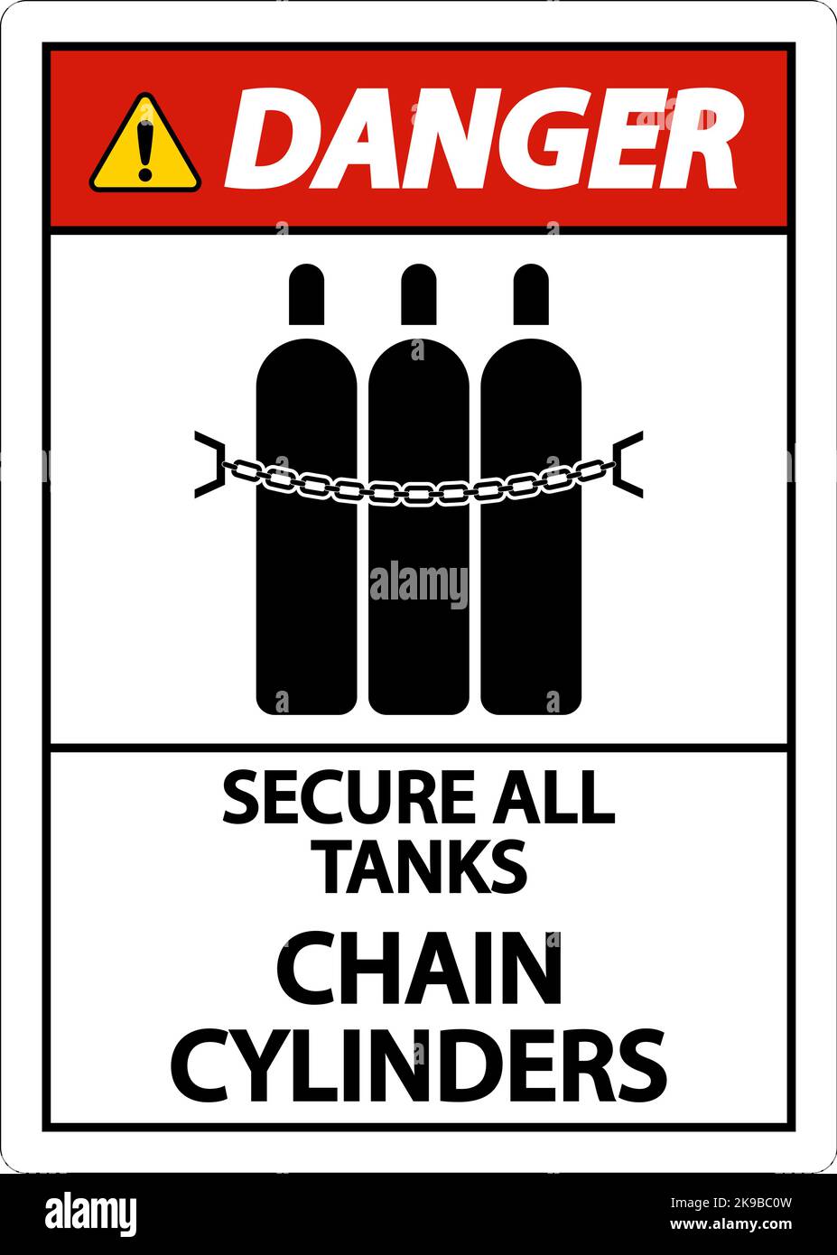 Danger Sign Secure All Tanks, Chain Cylinders Stock Vector Image & Art ...