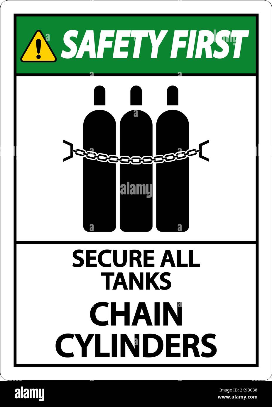Safety First Sign Secure All Tanks, Chain Cylinders Stock Vector Image ...