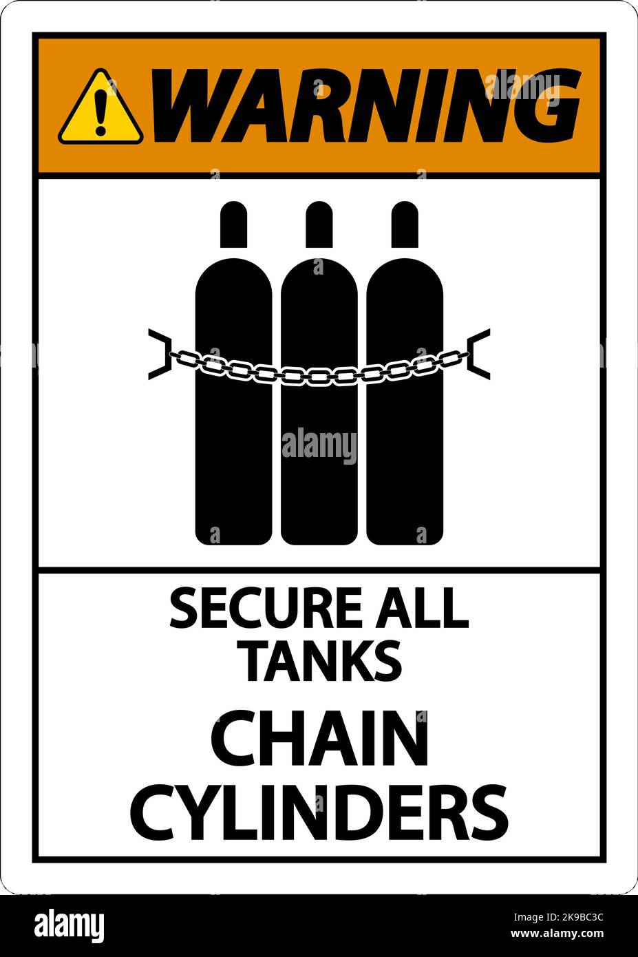 Warning Sign Secure All Tanks, Chain Cylinders Stock Vector Image & Art ...