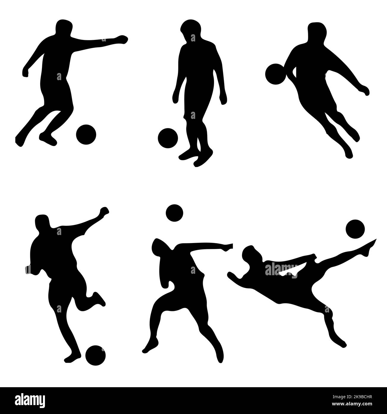 Soccer football player silhouettes vector image Stock Vector Image ...