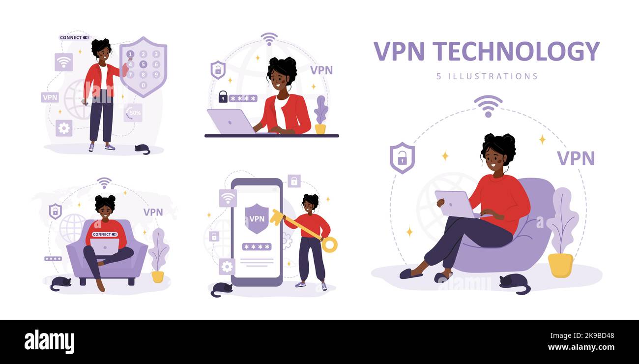Vpn Technology Collection African Women Using Virtual Private Network Password Security
