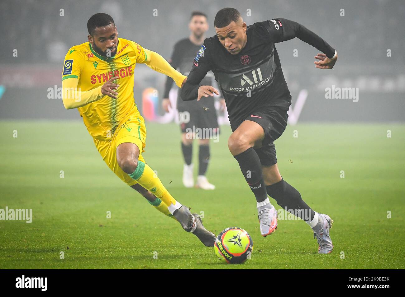 Marcus COCO of Nantes and Kylian MBAPPE of PSG during the French ...
