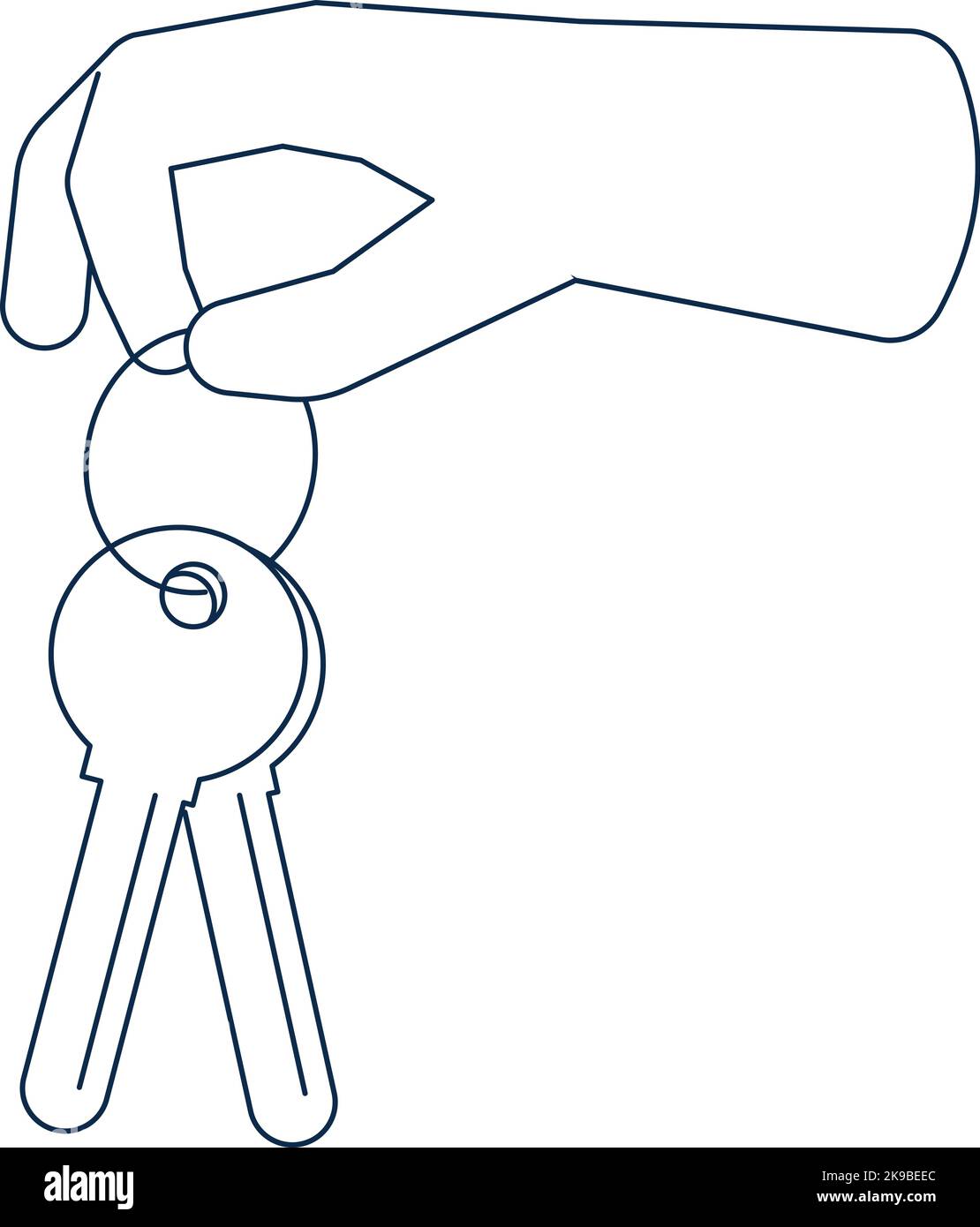 Hand hold key bunch. Property symbol. Car owner sign Stock Vector Image ...