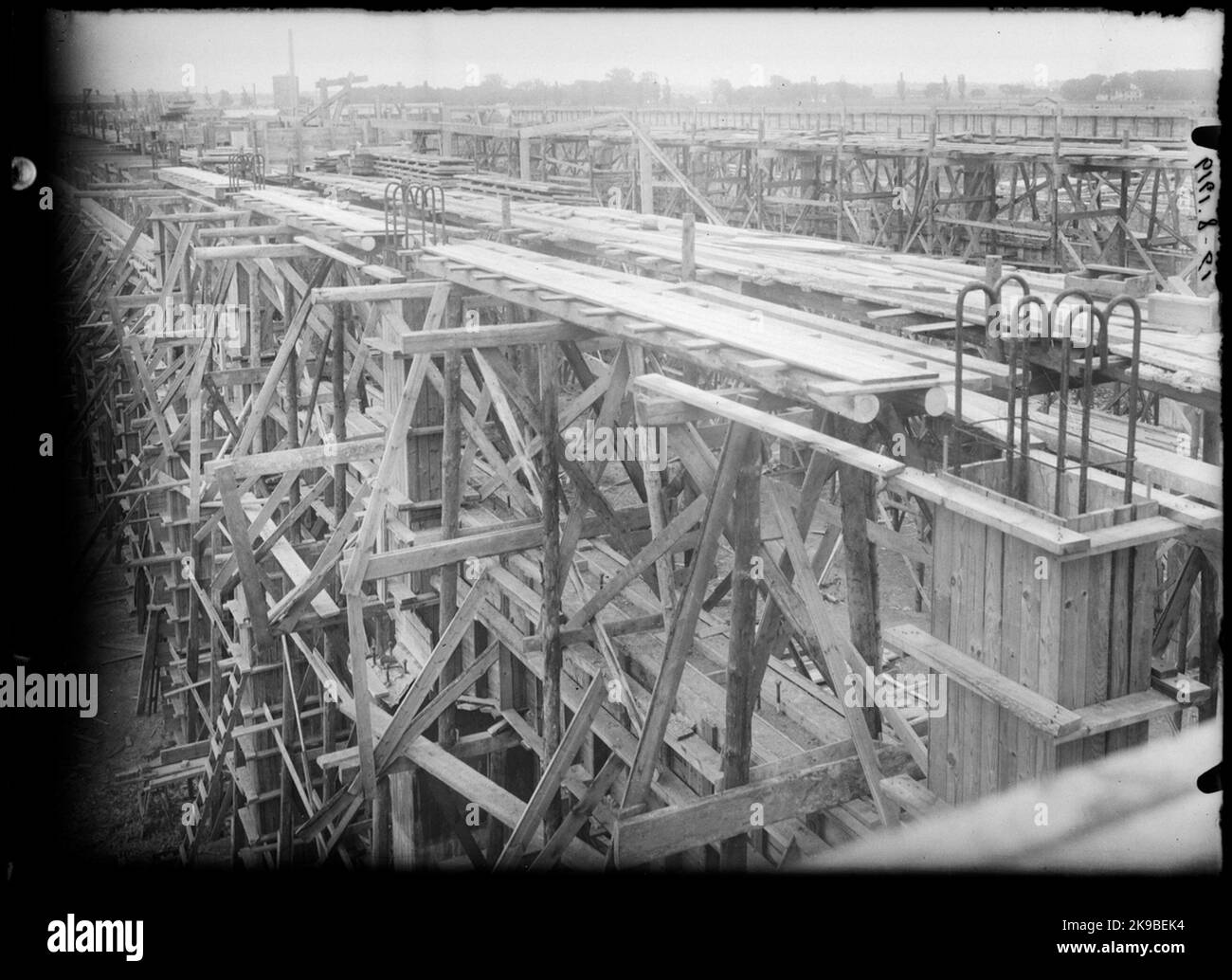 Construction of the locomotive workshop at the State Railway's railway ...