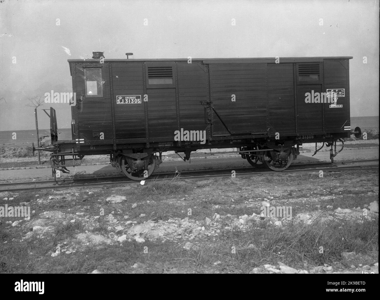 State Railways, SJ G3 31305. Covered wagon. Kockums Mechanical ...