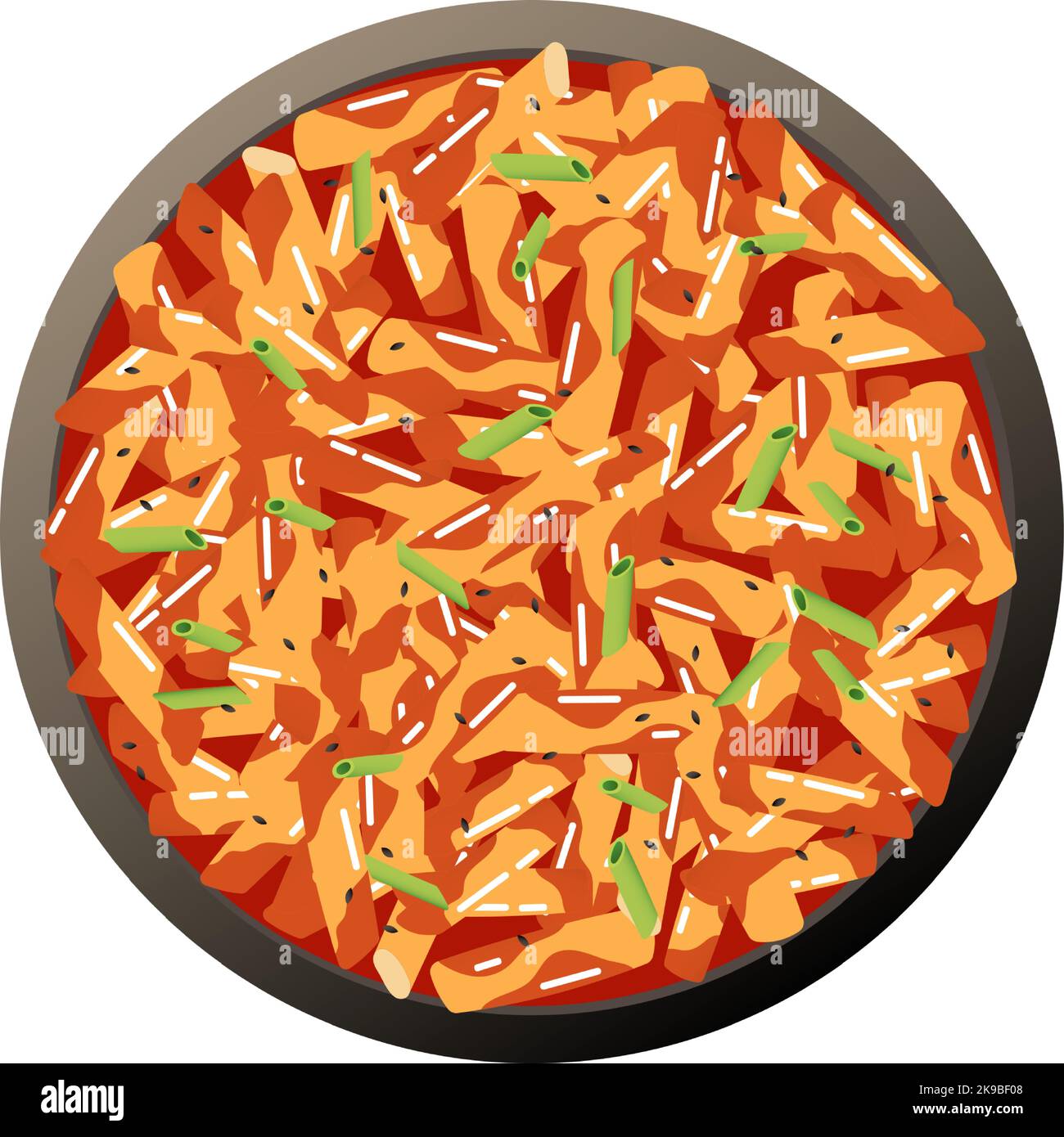 Kimchi noodle spicy soup Stock Vector Images - Alamy