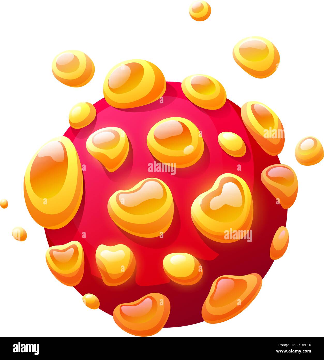 Fantasy cartoon planet. Hot blob sphere icon Stock Vector Image & Art ...