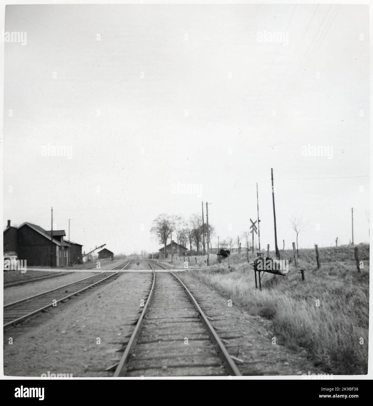 Railway crossing at Bangården at Djurslöv station, on the route between ...