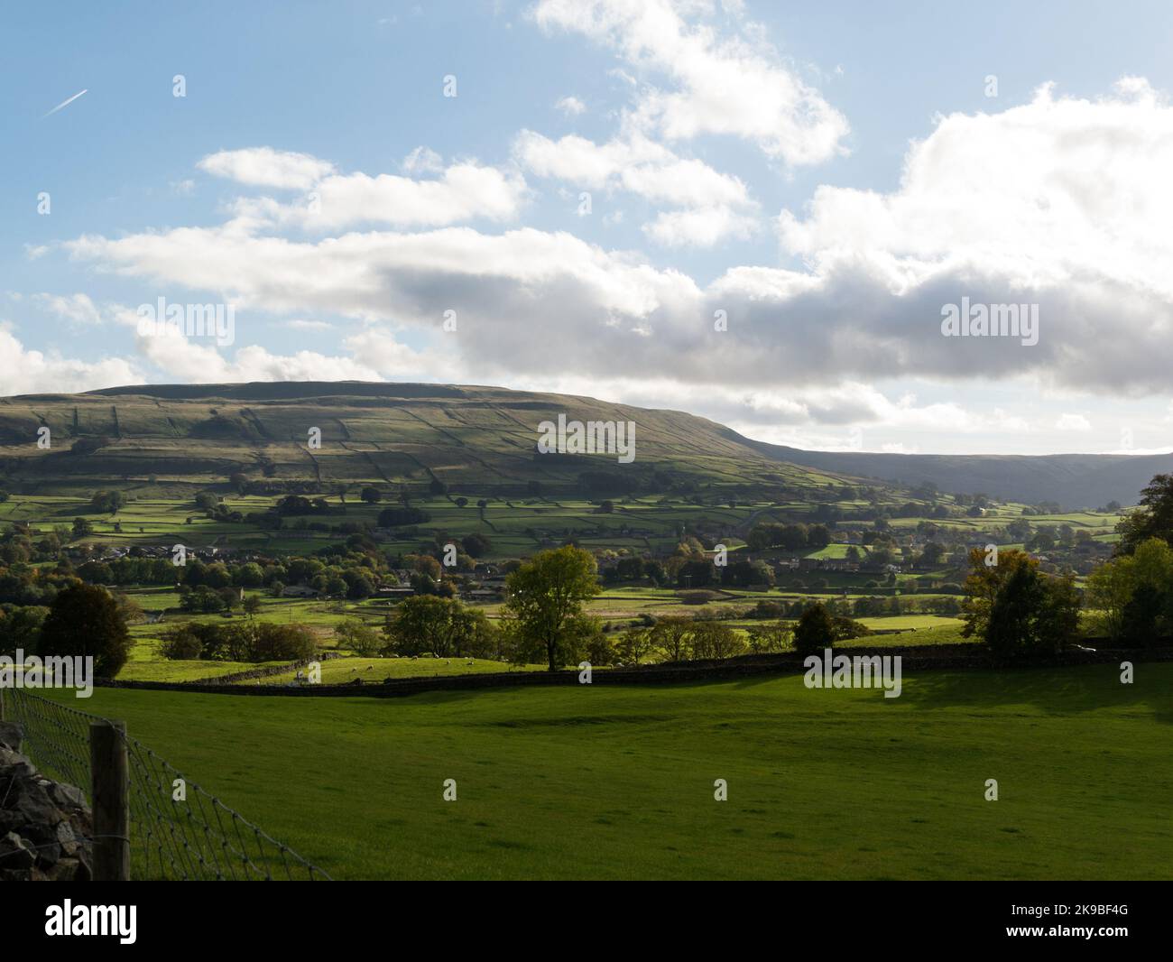 View across breathtaking scenery to Hawes town home of Wensleydale ...