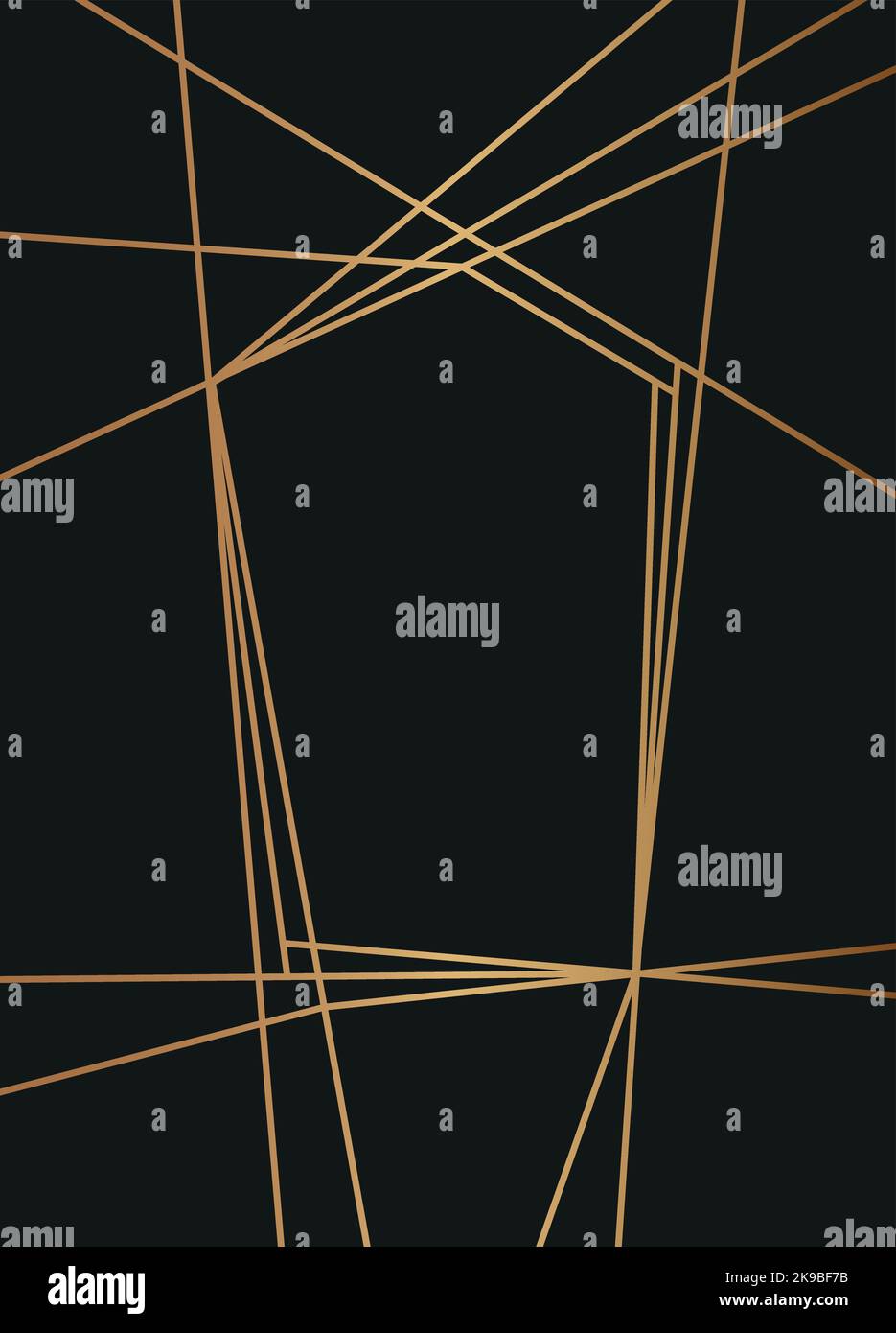 Golden line pattern frame. Decorative page template Stock Vector Image ...