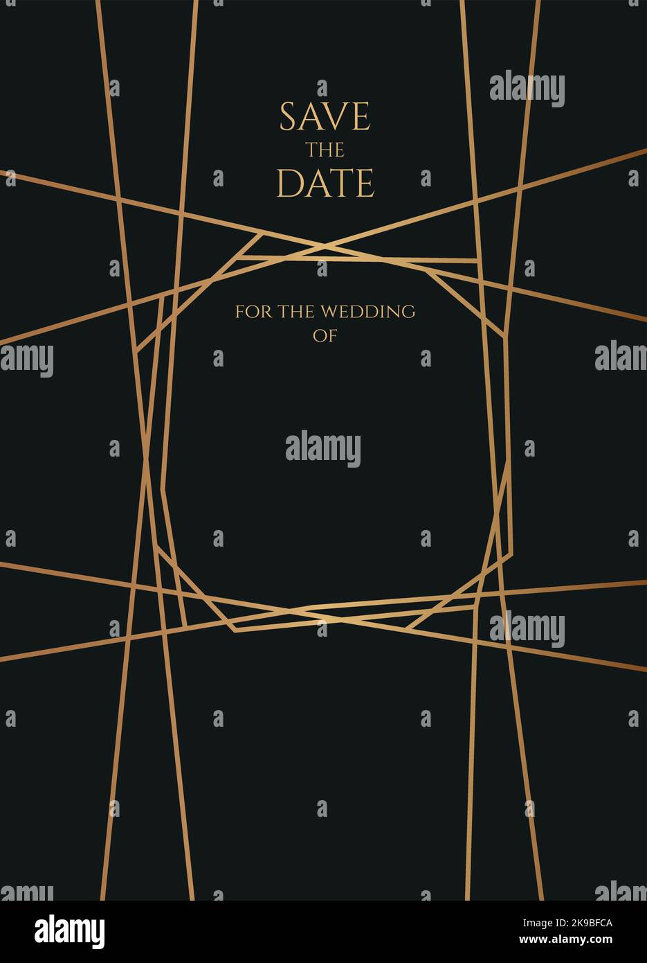 Save date template with elegant thin golden lines Stock Vector Image ...