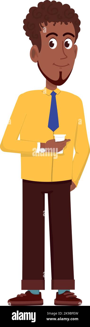 Office manager character. Black man in formal clothes Stock Vector ...