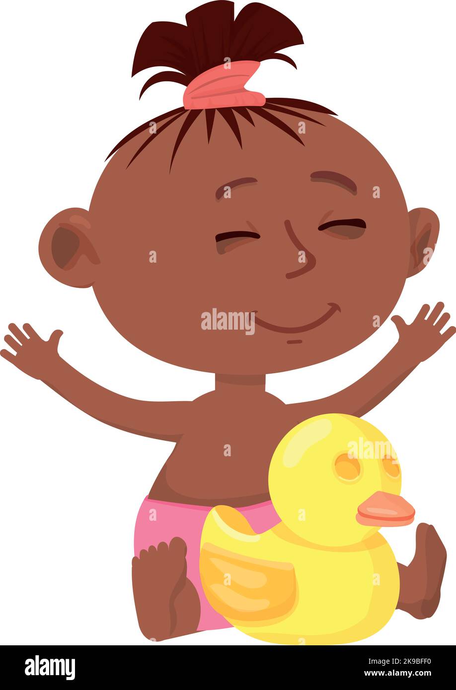 Cute black toddler. Happy girl baby character Stock Vector Image & Art ...