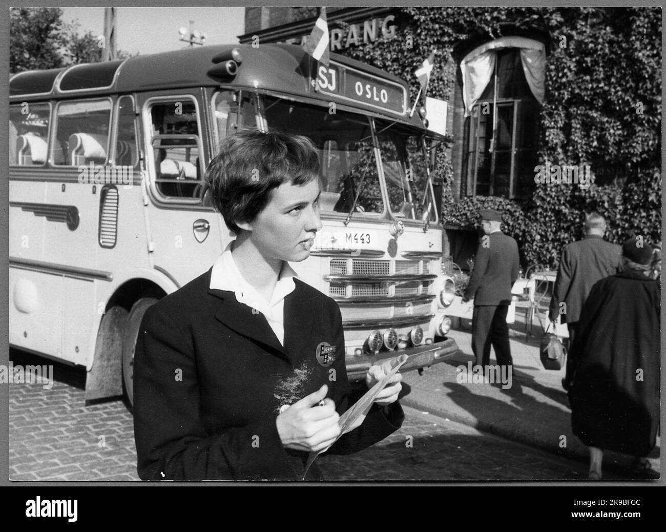 Scania-Vabis B63S. European bus on the way to Oslo. State Railways, SJ ...