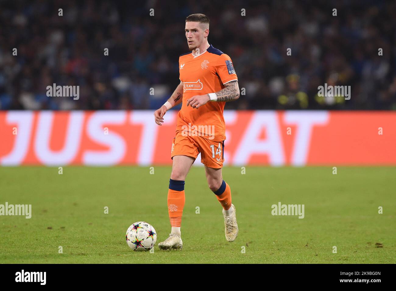 Naples, Italy. 26 Oct, 2022. Ryan Kent of Rangers FC during the Uefa ...
