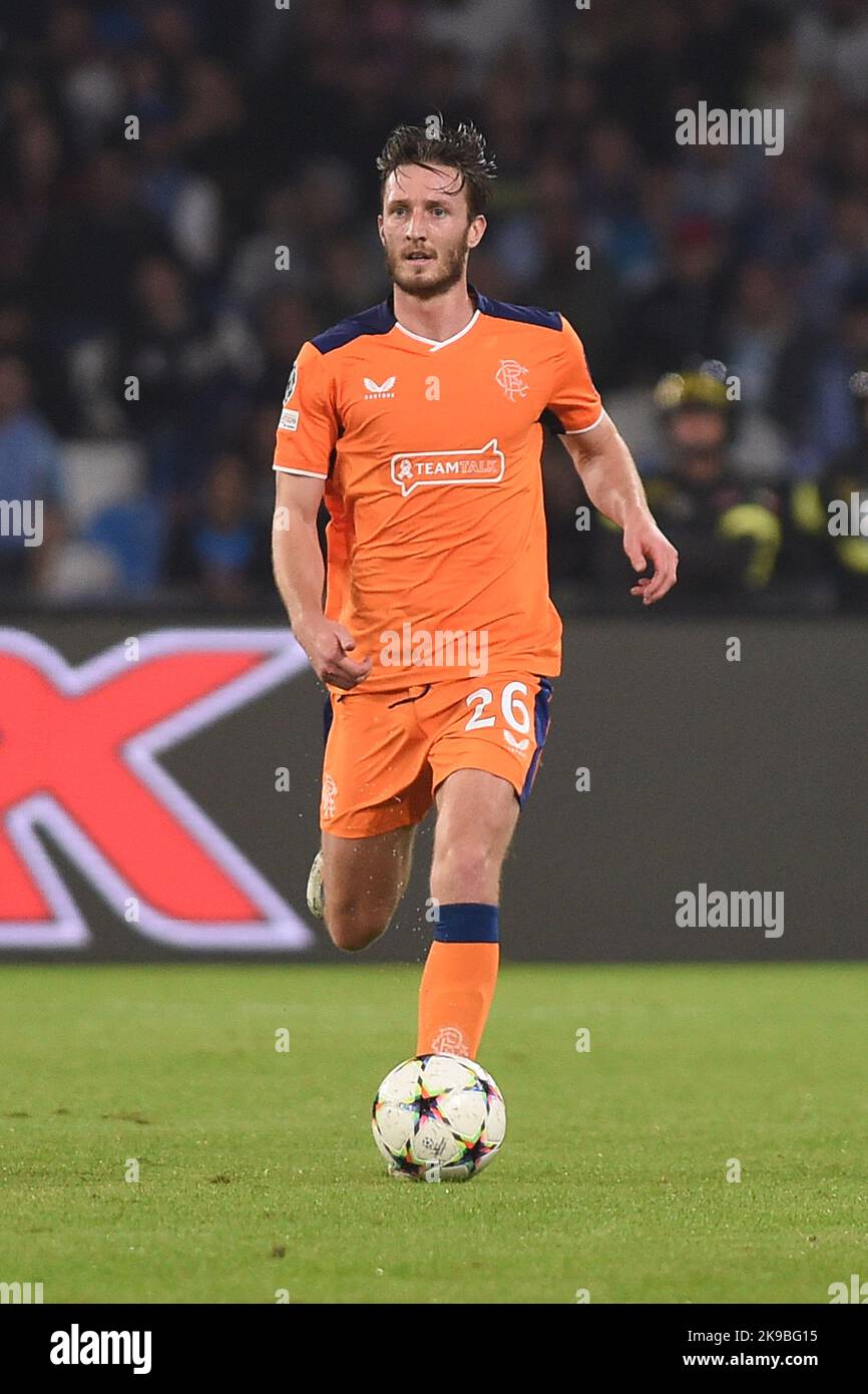 Naples, Italy. 26 Oct, 2022. Ben Davies of Rangers FC during the Uefa ...