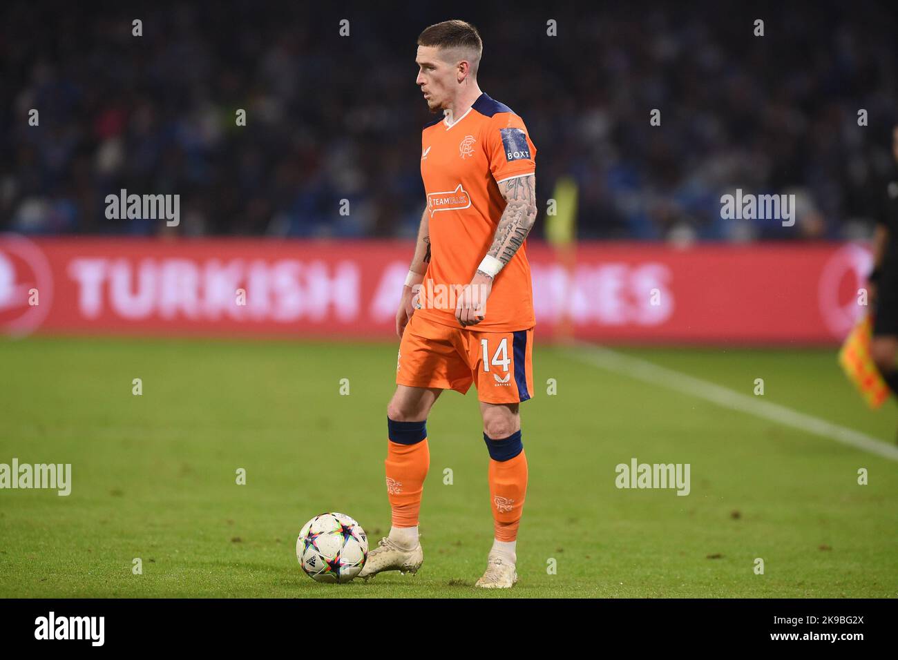 Naples, Italy. 26 Oct, 2022. Ryan Kent of Rangers FC during the Uefa ...