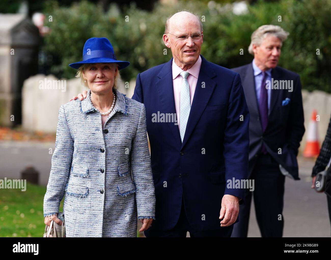 Trainer John Gosden and his wife Rachel Hood arrive for a service to ...