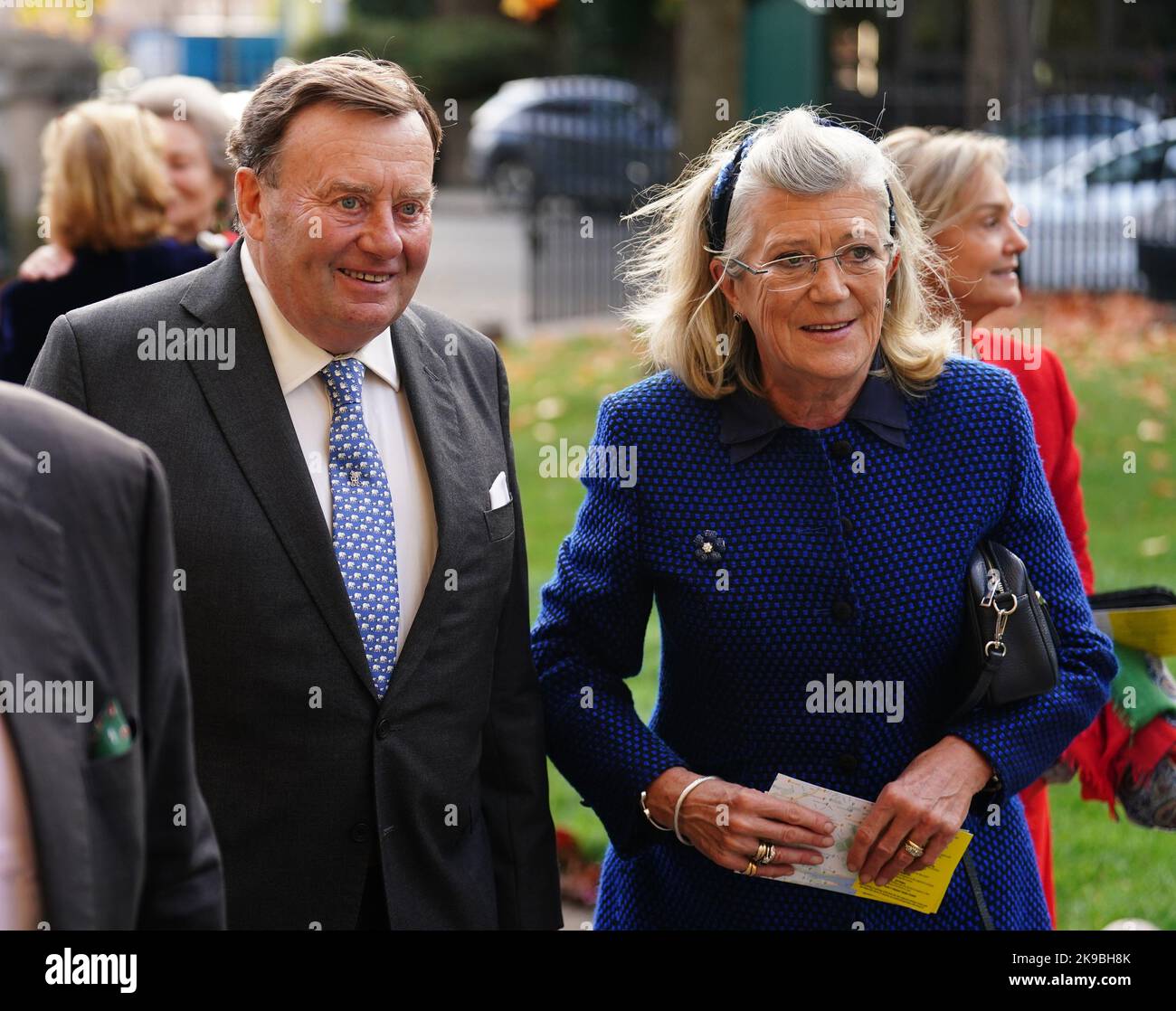 Nicky Henderson (left) and his wife Diana arrive for a service to ...