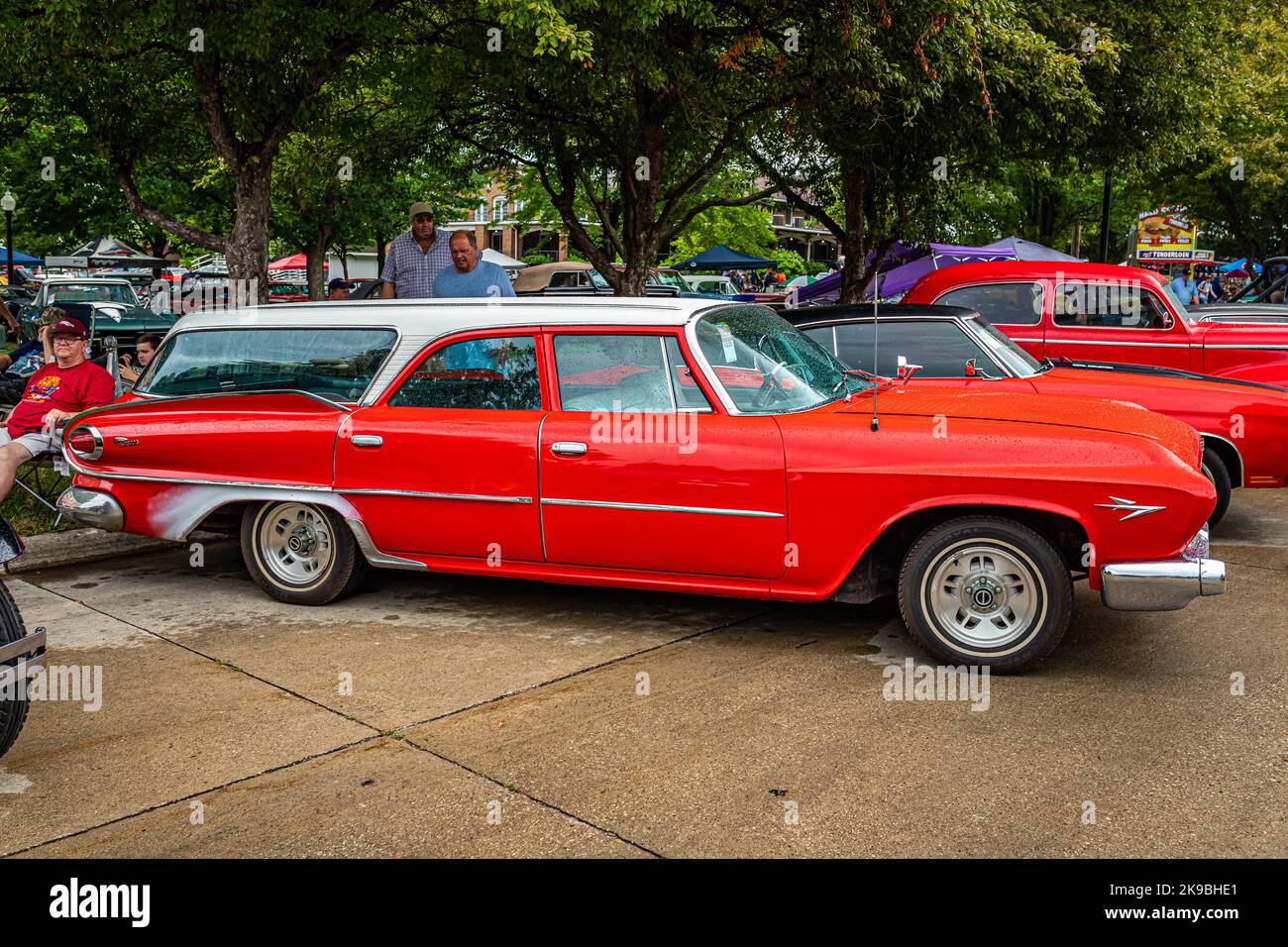 Des Moines, IA - July 01, 2022: High perspective side view of a 1961 ...