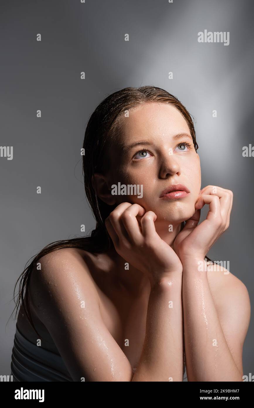 Wet look model hi-res stock photography and images - Alamy