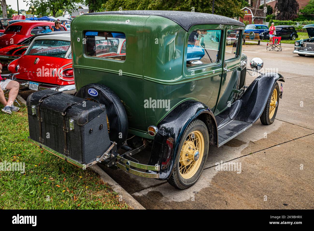 Des Moines, IA - July 01, 2022: High perspective rear corner view of a ...
