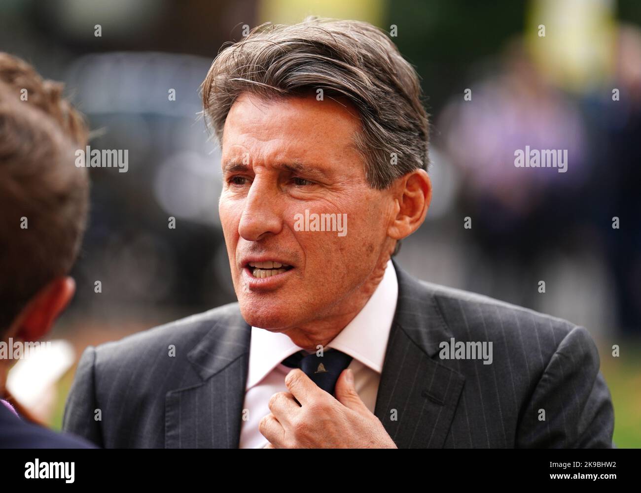 Lord Sebastian Coe arrives for a service to celebrate the life of ...