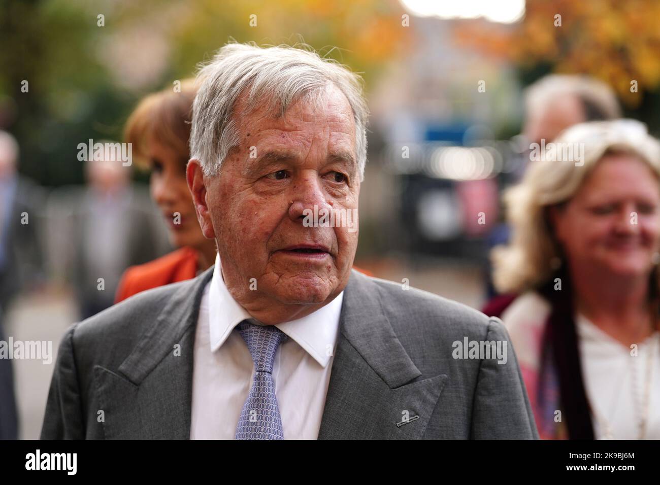 Sir Michael Stoute arrives for a service to celebrate the life of ...