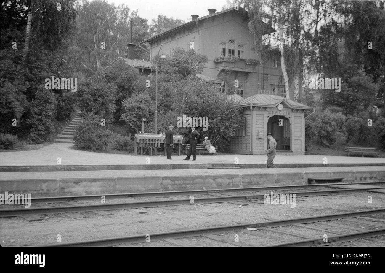 Bergvik station. The railway Söderhamn - Bergvik was opened for traffic ...