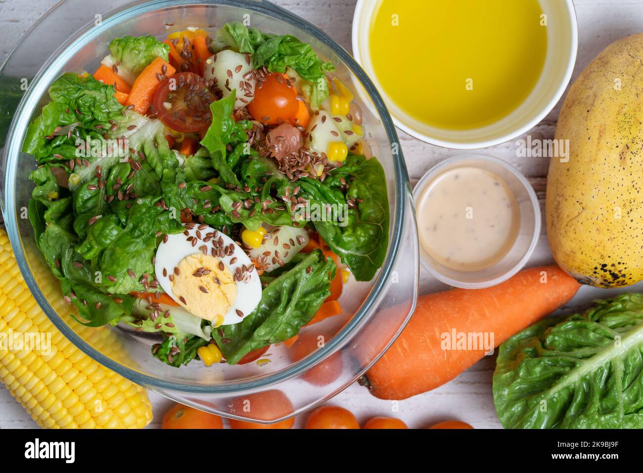 Flaxseed oil salad hi-res stock photography and images - Alamy