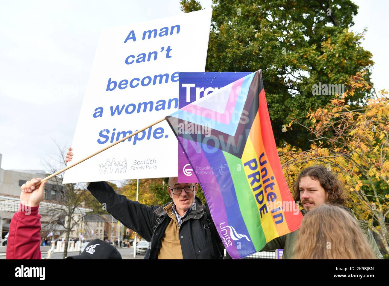 Edinburgh, Scotland, UK. 27th Oct, 2022. PICTURED: Trans rights protest ...