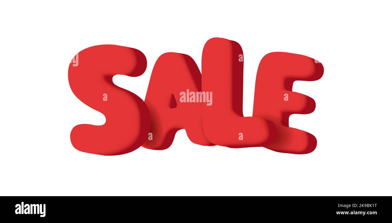 Big red 3d letters sale, rounded shapes isolated volume Stock Vector ...