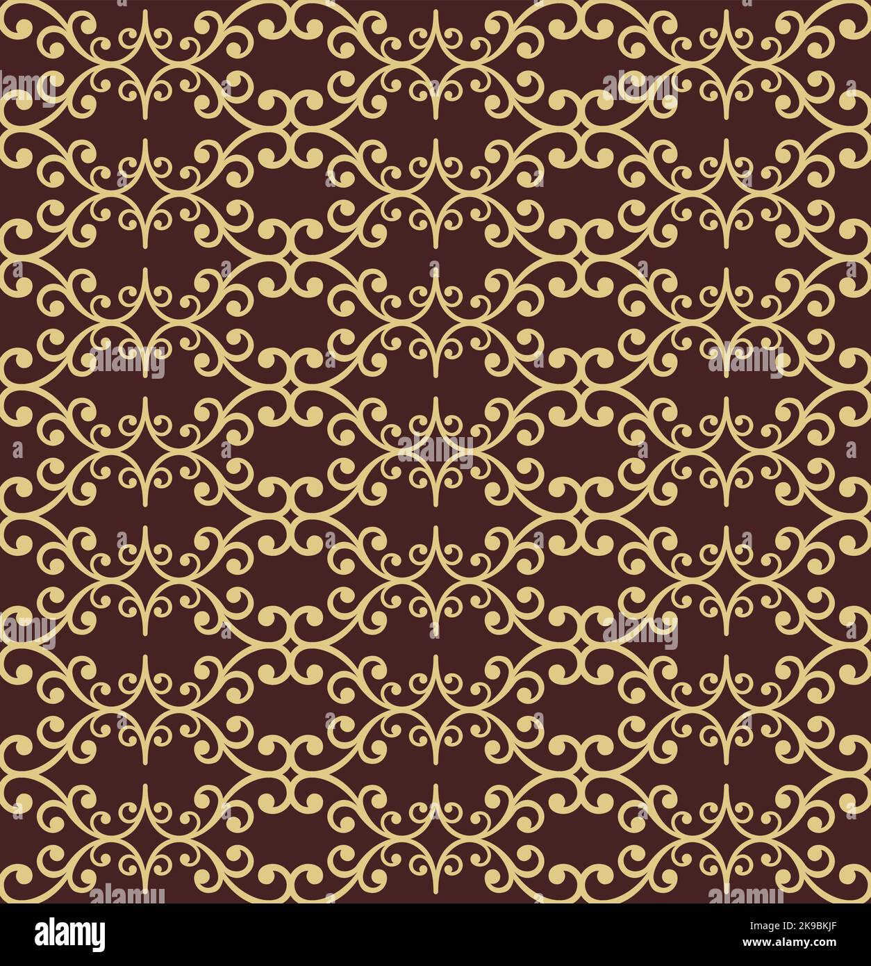 Orient vector brown and golden classic pattern. Seamless abstract ...