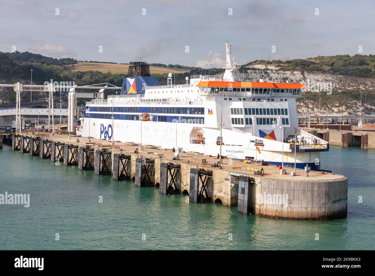 Pride of Canterbury cross-channel ferry docked at Port of Dover harbour ...