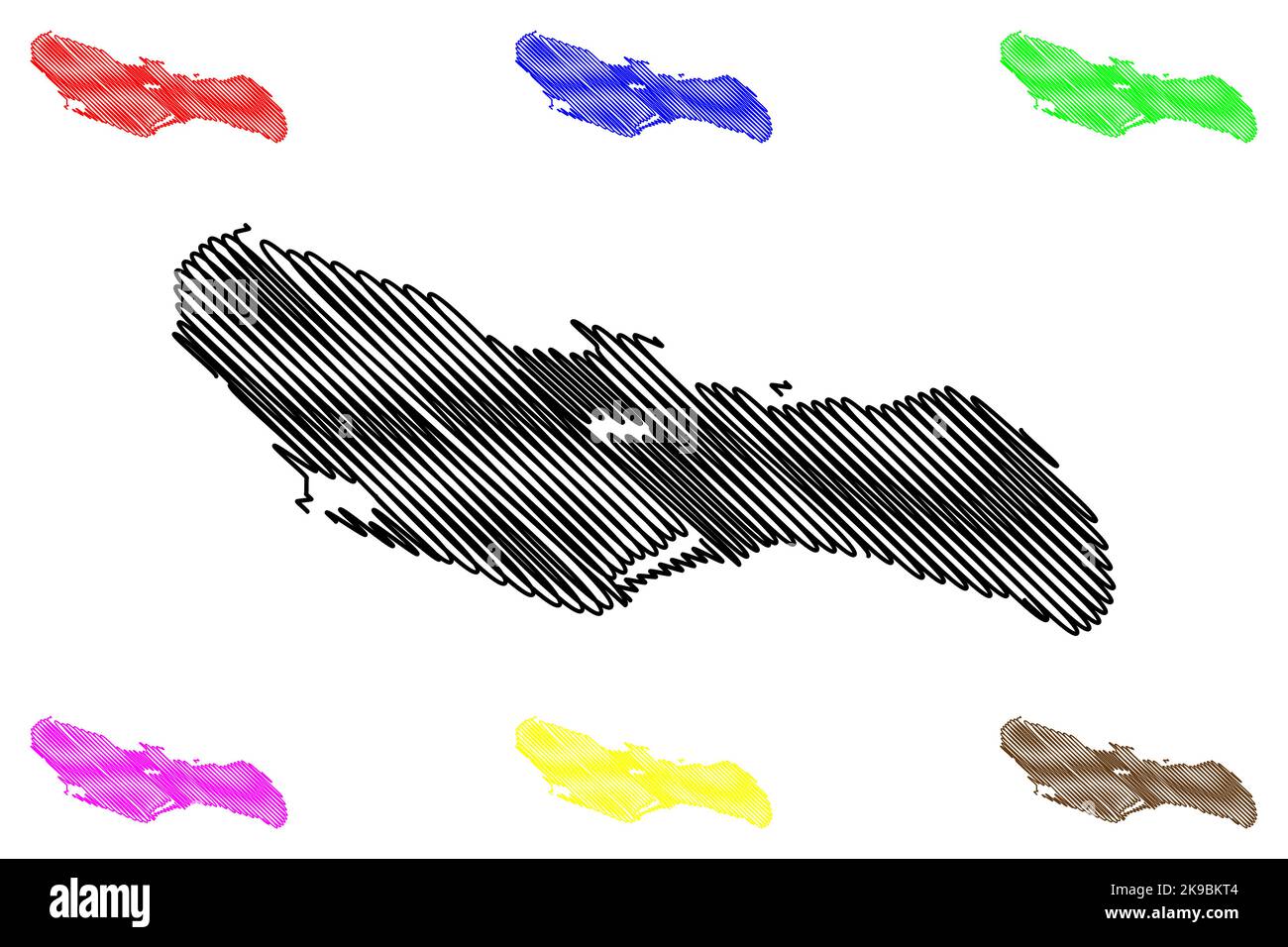 Saona island (Dominican Republic, Cenrtal America, Caribbean islands) map vector illustration ...