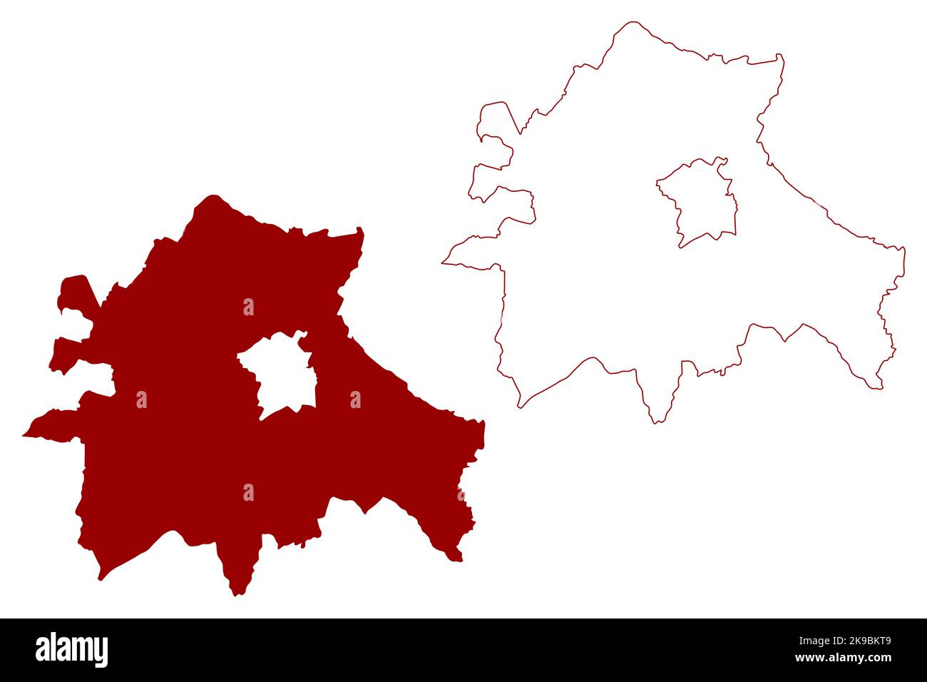 South cambridgeshire vector outline map Cut Out Stock Images & Pictures ...