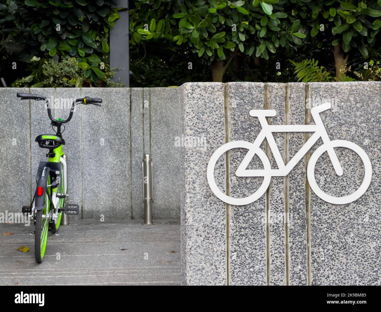 Classy yet industrial looking bicycle parking space. Singapore Stock ...