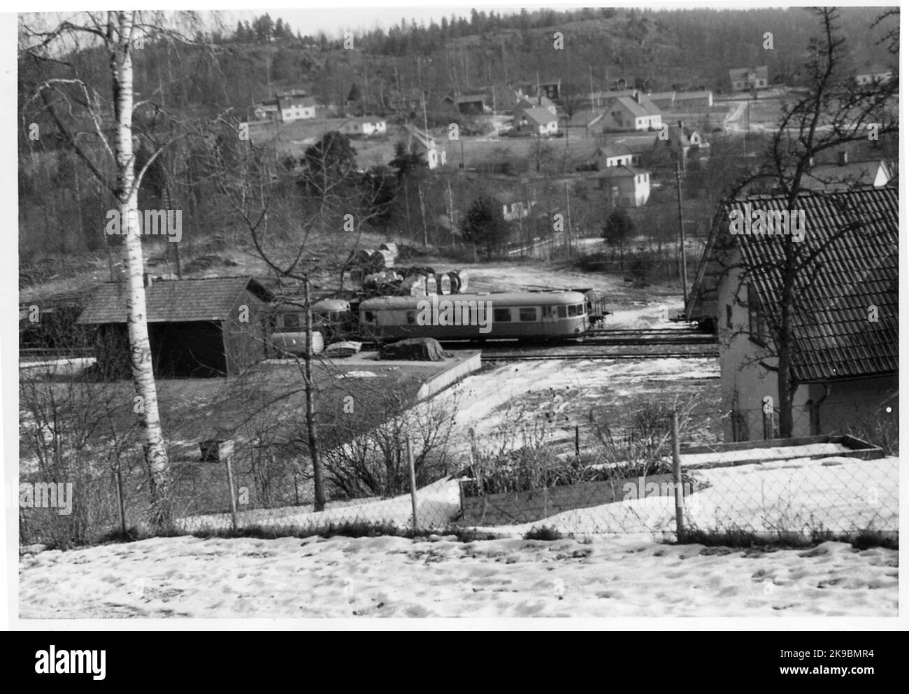Rail bus train at Falerum station Stock Photo - Alamy