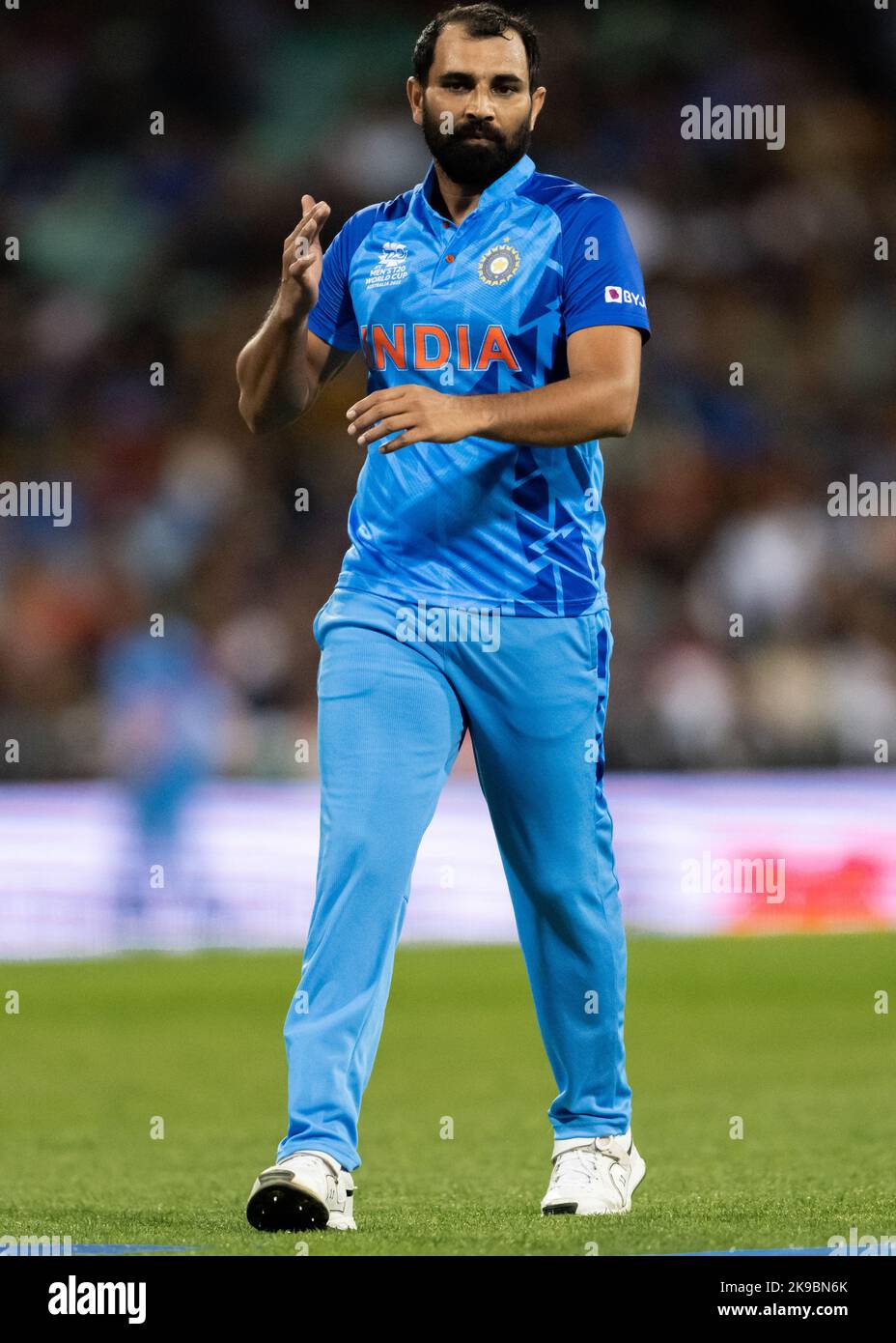 Mohammed Shami of India prepares to bowl during the ICC men's Twenty20 ...
