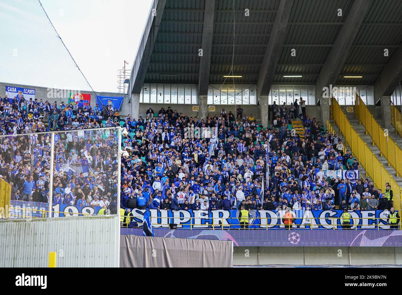 BRUGES, BELGIUM - OCTOBER 26: Fans and supporters of RSC Anderlecht ...