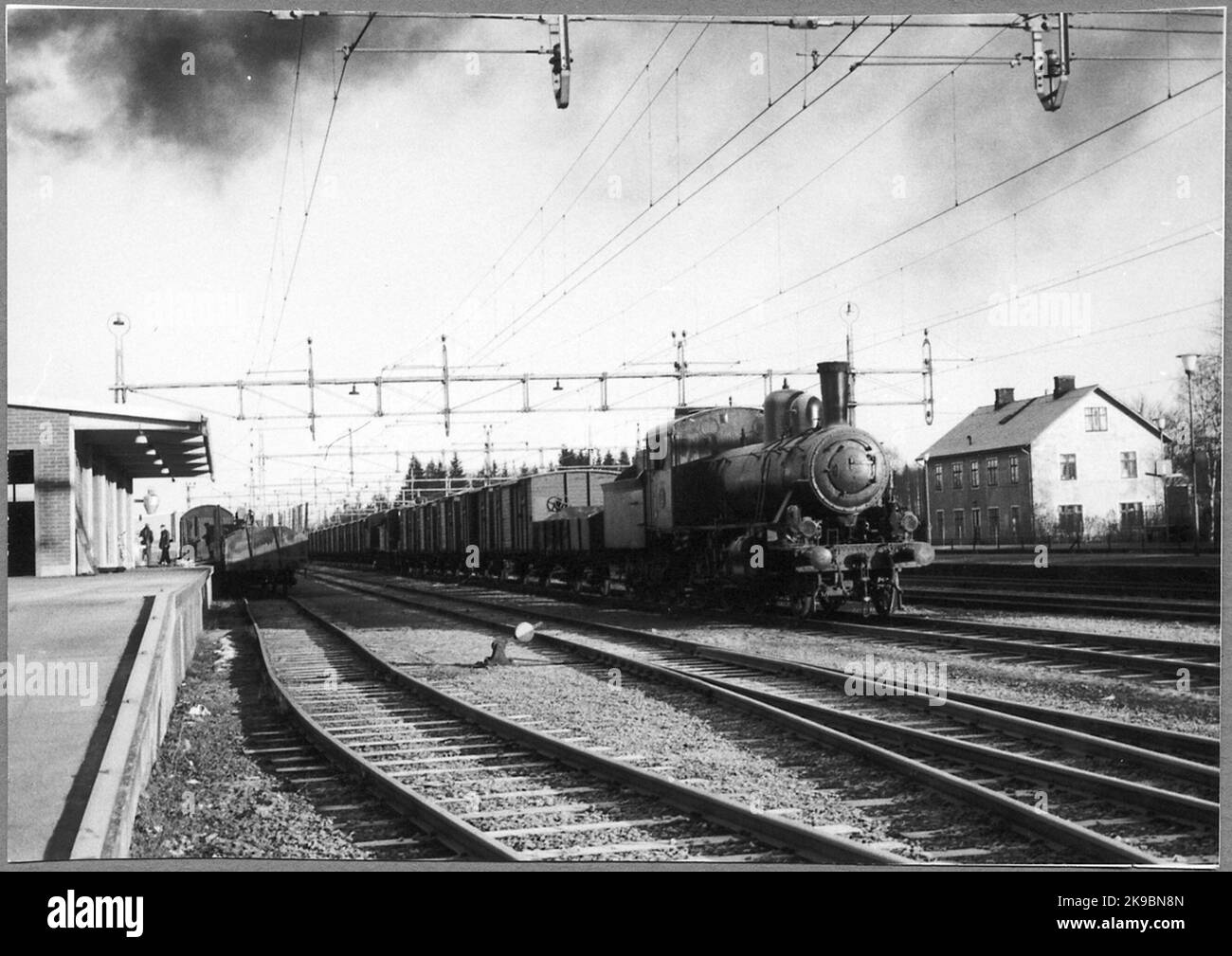 The State Railways, SJ L 971 by train set in Vislanda on the way to the ...