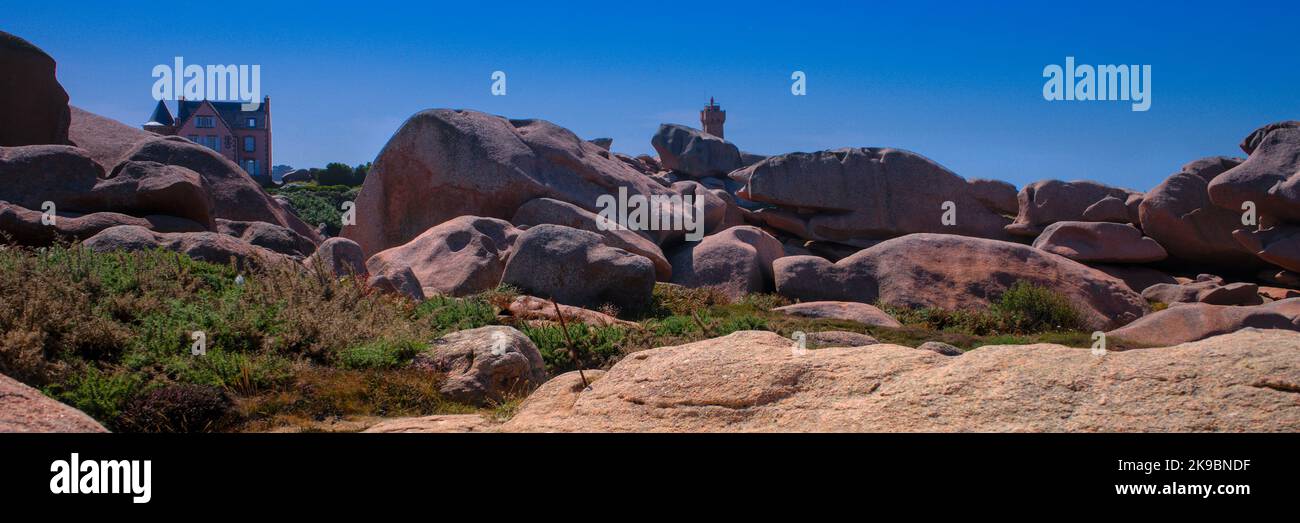 Monolithic blocks of pink granite in the Cotes d'Armor in Brittany ...