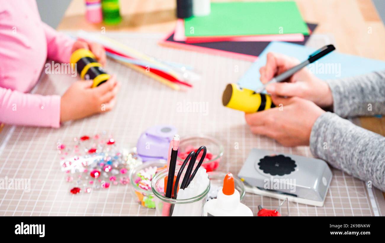 Kids craft project Stock Photo - Alamy